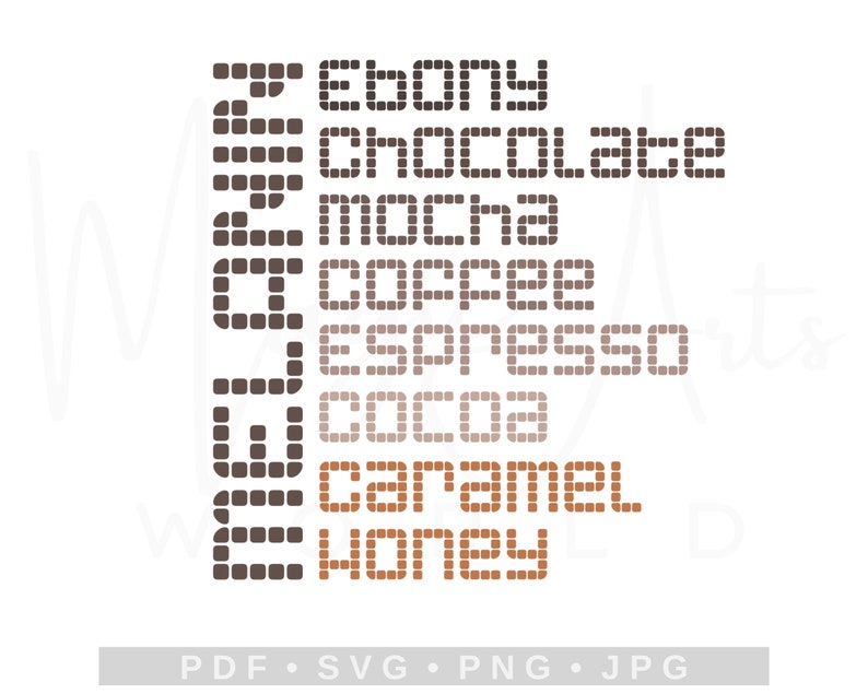 Melanin Svg Many Shades of Brown Svg Ethnic Cricut Melanin - Etsy