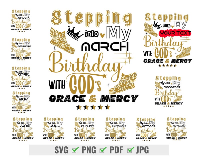 Stepping Into My Birthday SVG, February March Queen PNG (digital ...
