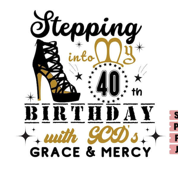 Stepping Into My Birthday With Gods Grace and Mercy Svg - Etsy