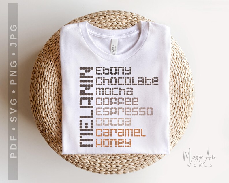 Melanin Svg Many Shades of Brown Svg Ethnic Cricut Melanin - Etsy