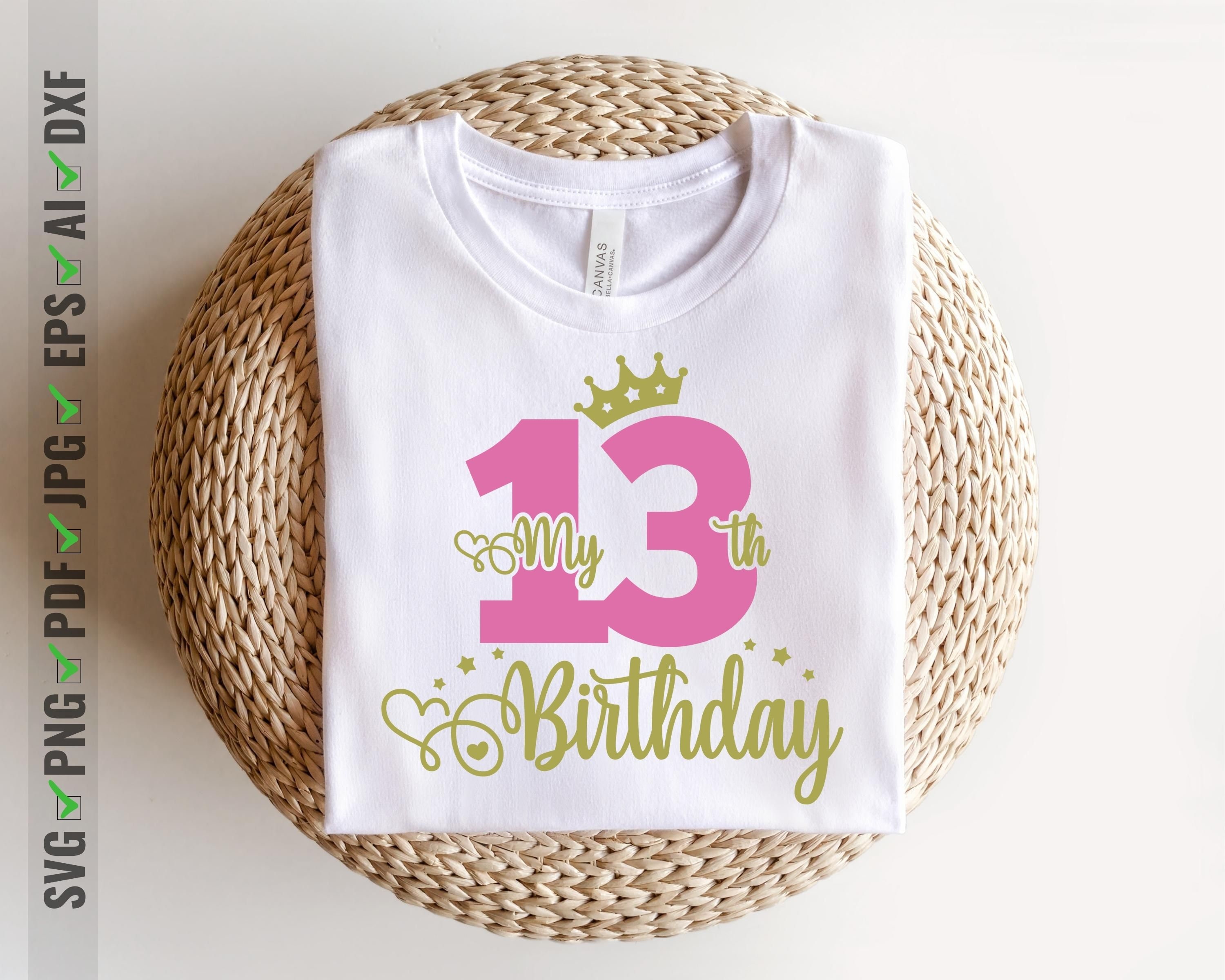 13th Birthday SVG, Thirteen Birthday Svg, My 13th Birthday Svg, 13 ...