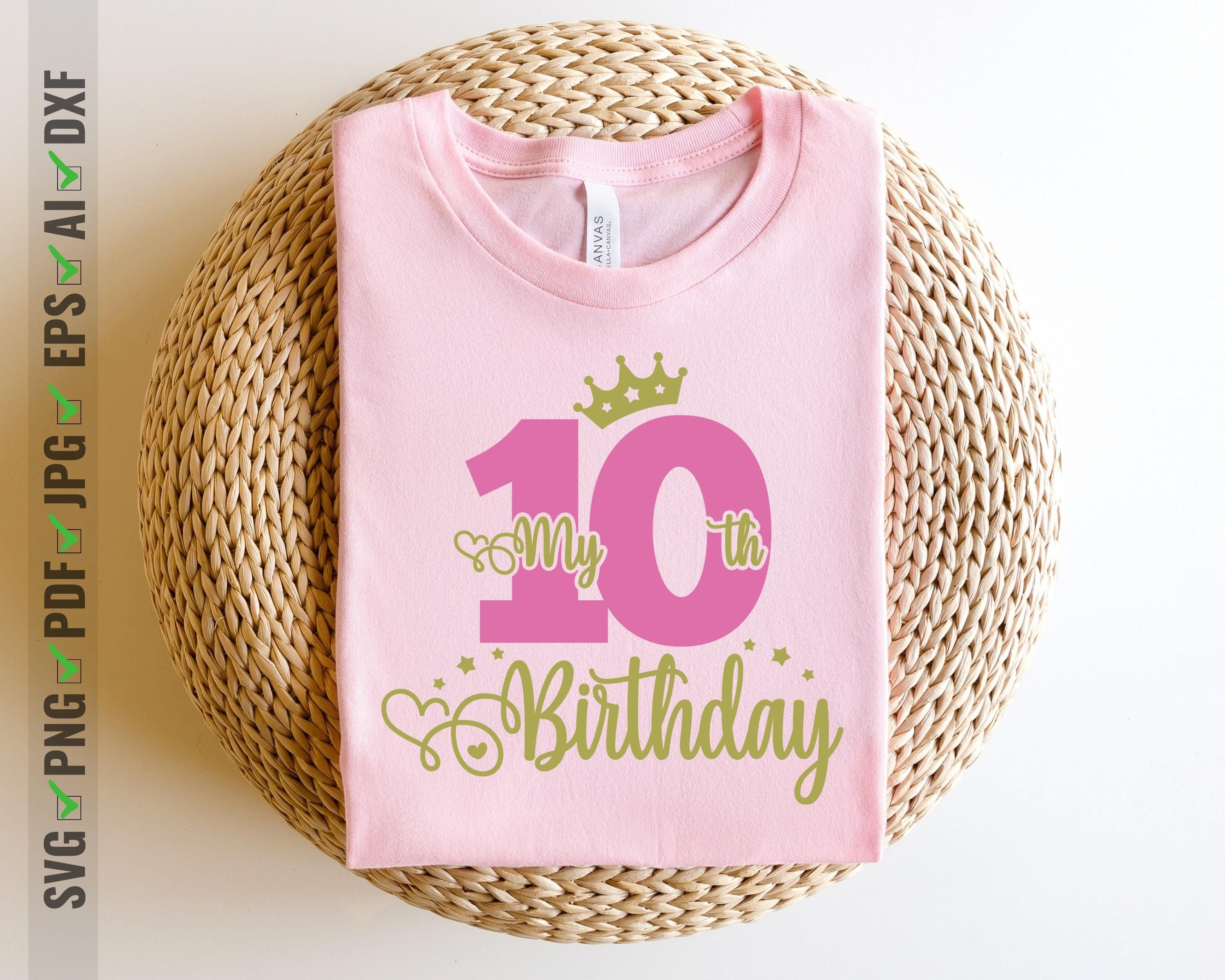 10th Birthday SVG PNG, 10th Birthday Svg, Birthday Svg, Ten Birthday ...