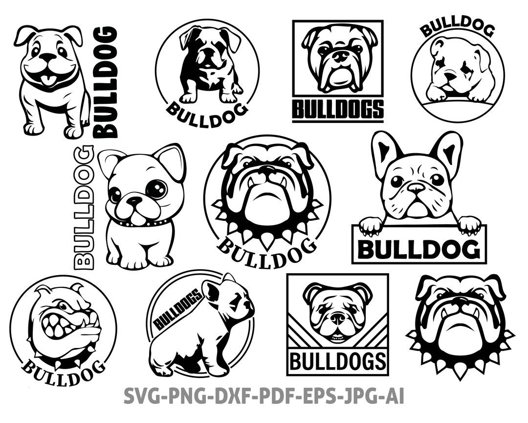 Bulldog Svg Png BUNDLE Bulldog Face Svg Bulldog Head Svg - Etsy