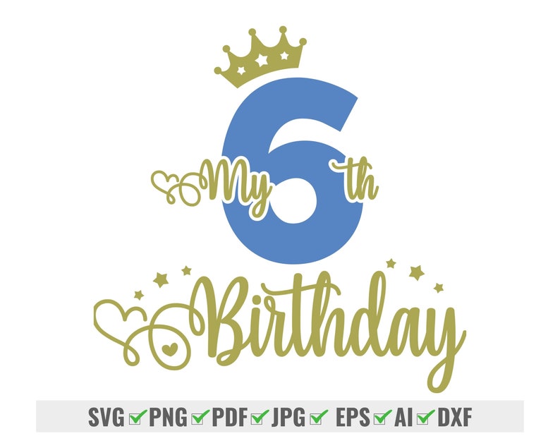 6th Birthday SVG, Sixth Birthday Svg, Prince Birthday Svg, My 6th ...