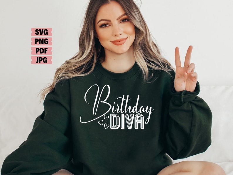 Birthday DIVA SVG PNG Birthday Queen Svg Birthday Design Cut - Etsy