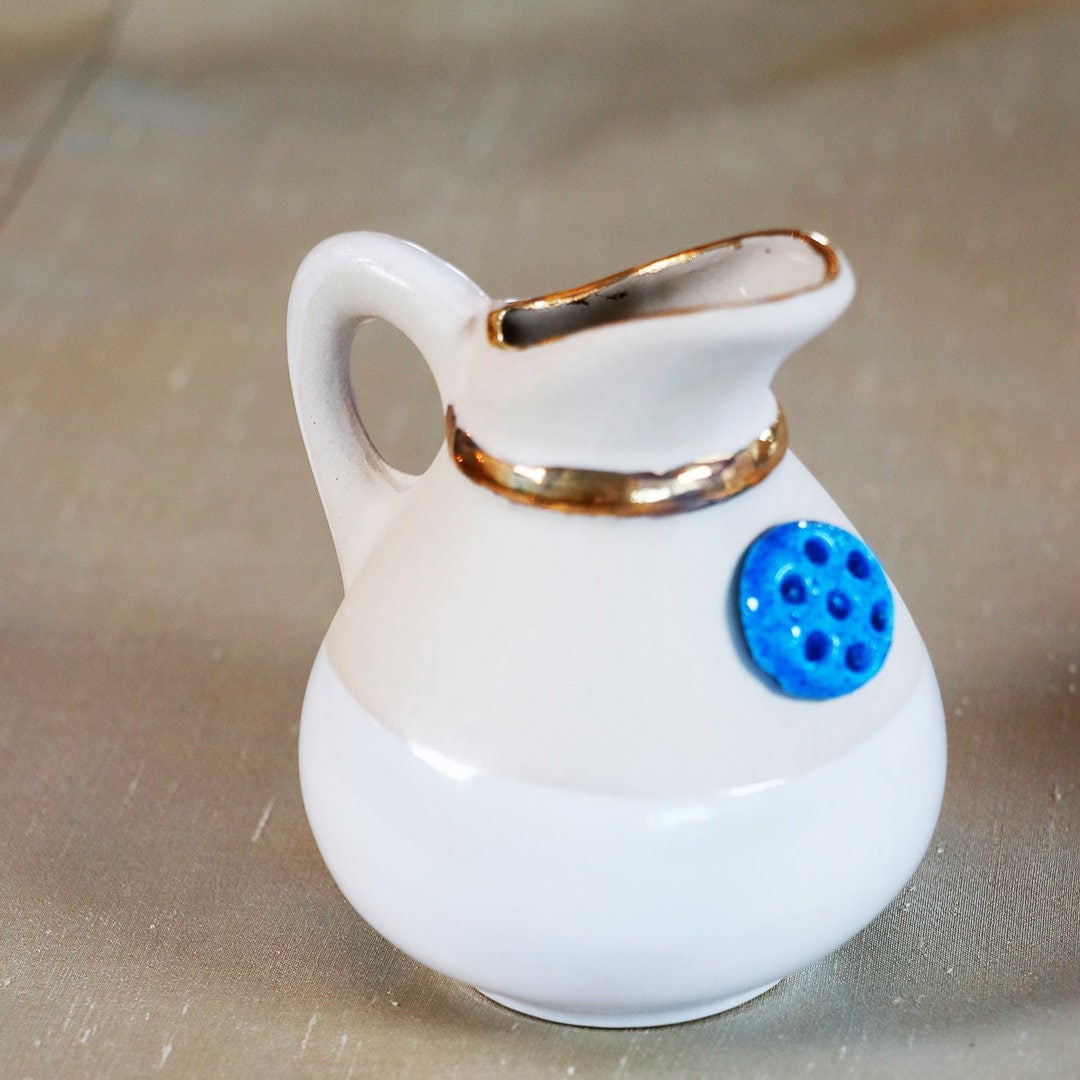 24k Gold,handmade Syriac Beaded Ceramic Milk Pot,porcelain Milk Pot,tea ...