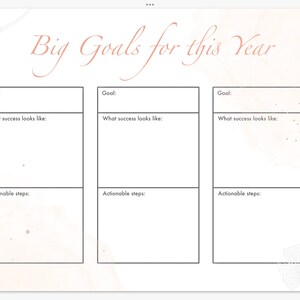 Pink Watercolor Undated Yearly Planner Compatible With Goodnotes 5 ...