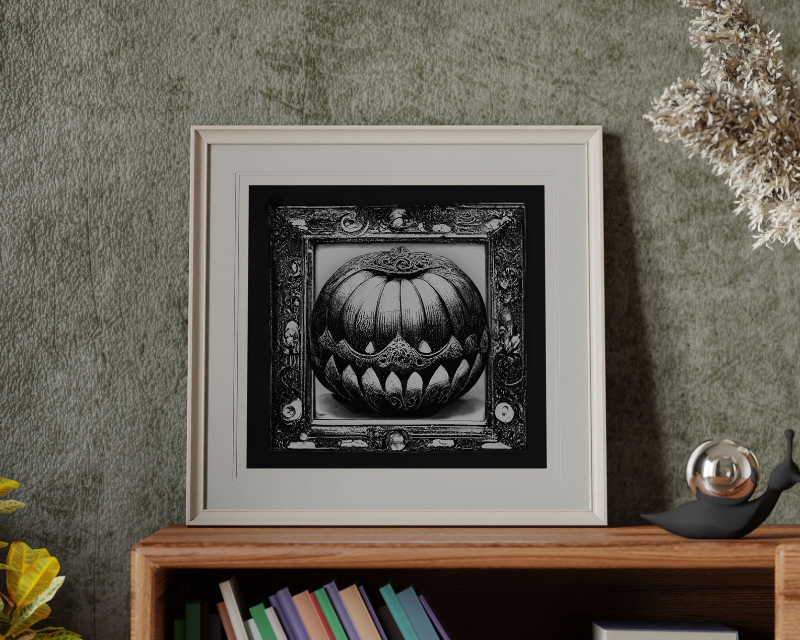 Vintage Halloween Pumpkins Printable Wall Art | Black and White ...