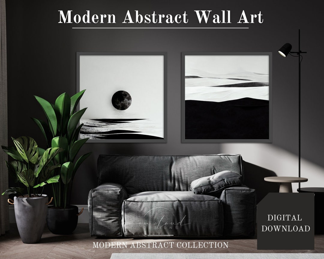 Black and White Ink Abstract Moden Wall Art | Modern Abstract Printable ...