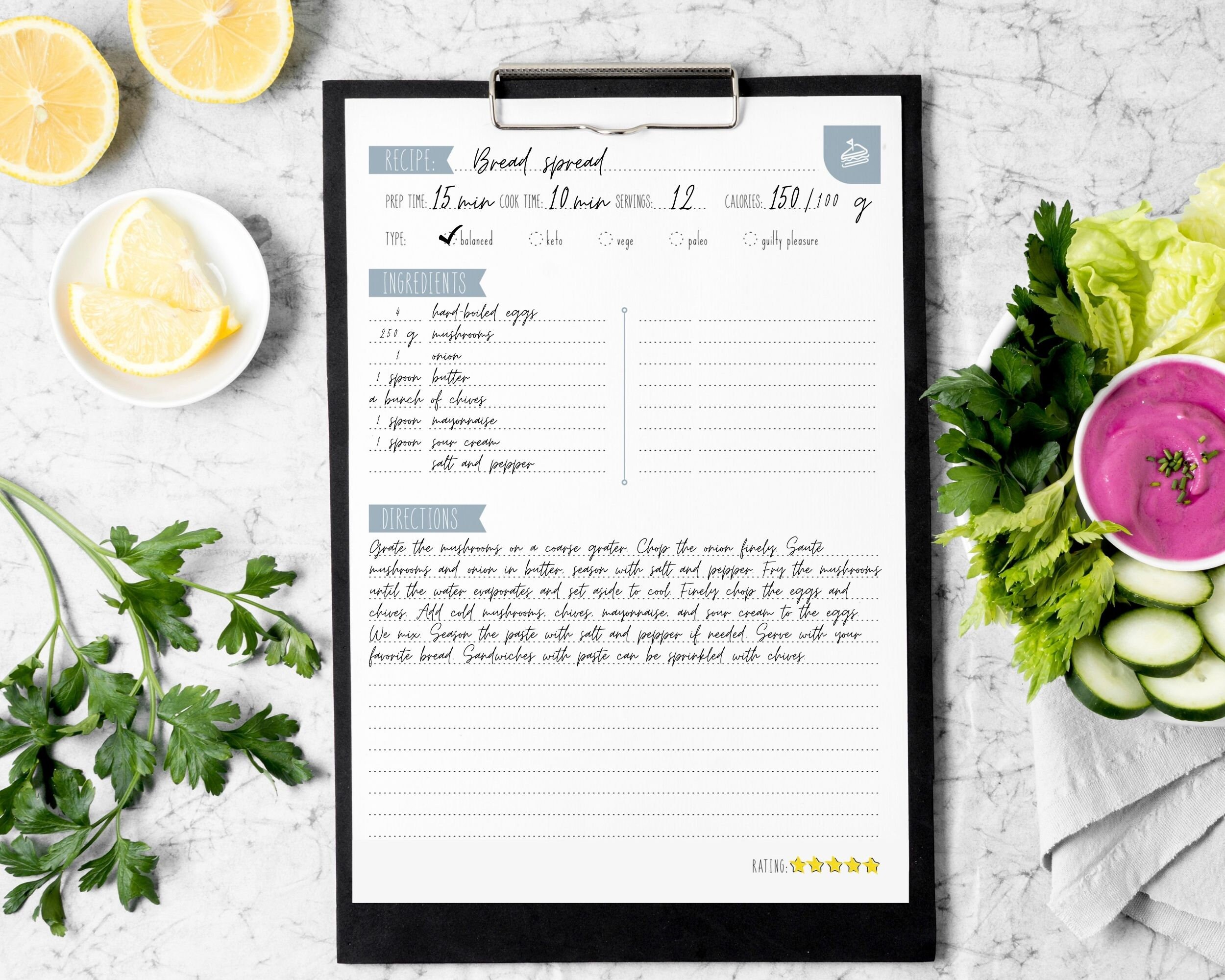Recipe Notebook | Printable Cooking Notebook | Printable Recipes Book ...