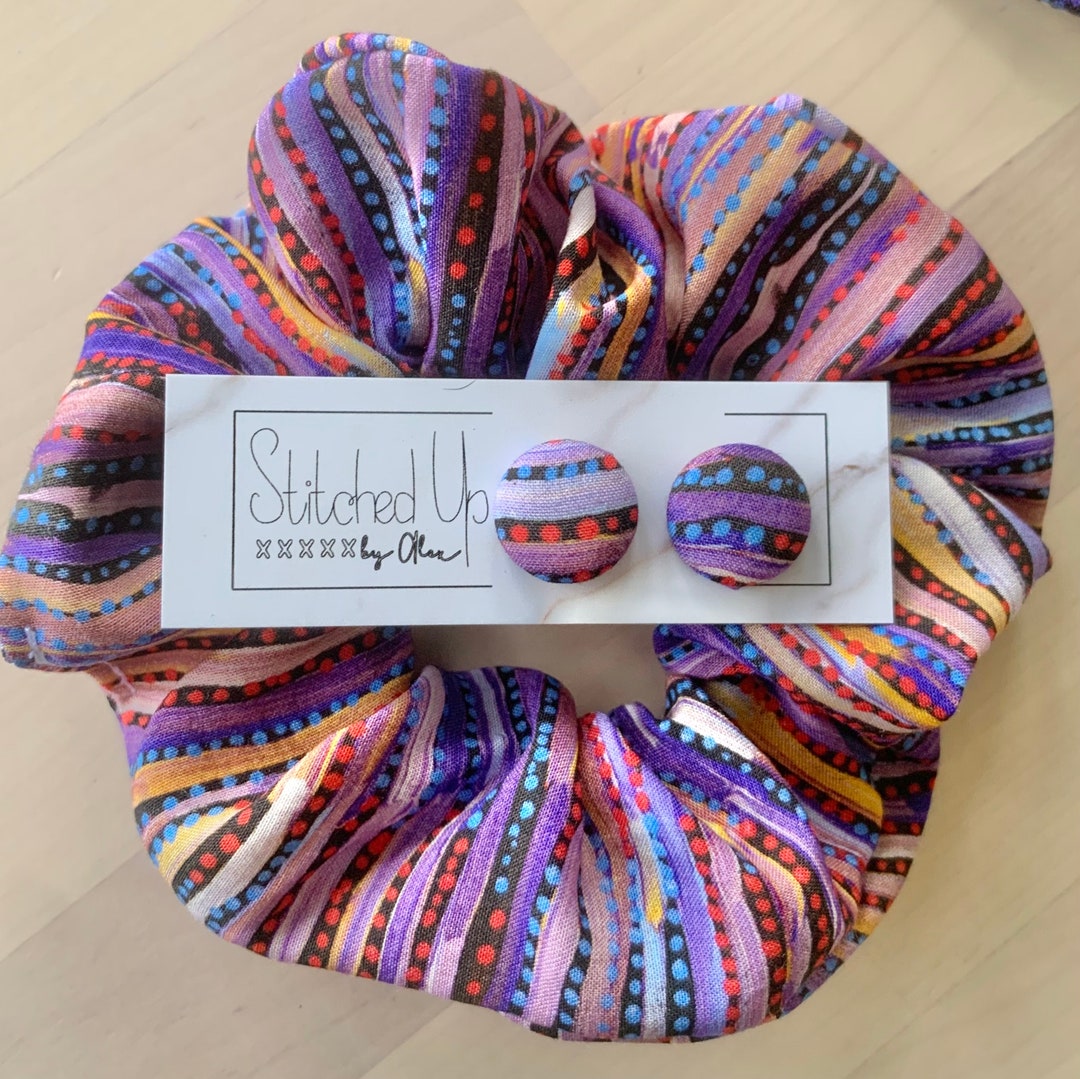 Indigenous Design Aboriginal Art Scrunchies & Earrings Australian Made ...