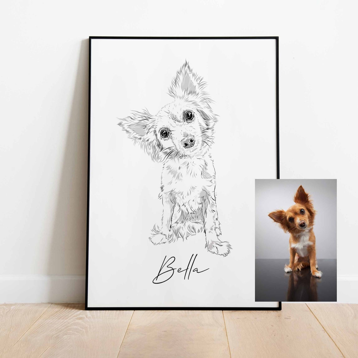 Custom Pet Portrait-custom Line Art-pet Portrait Drawing-sketches From ...