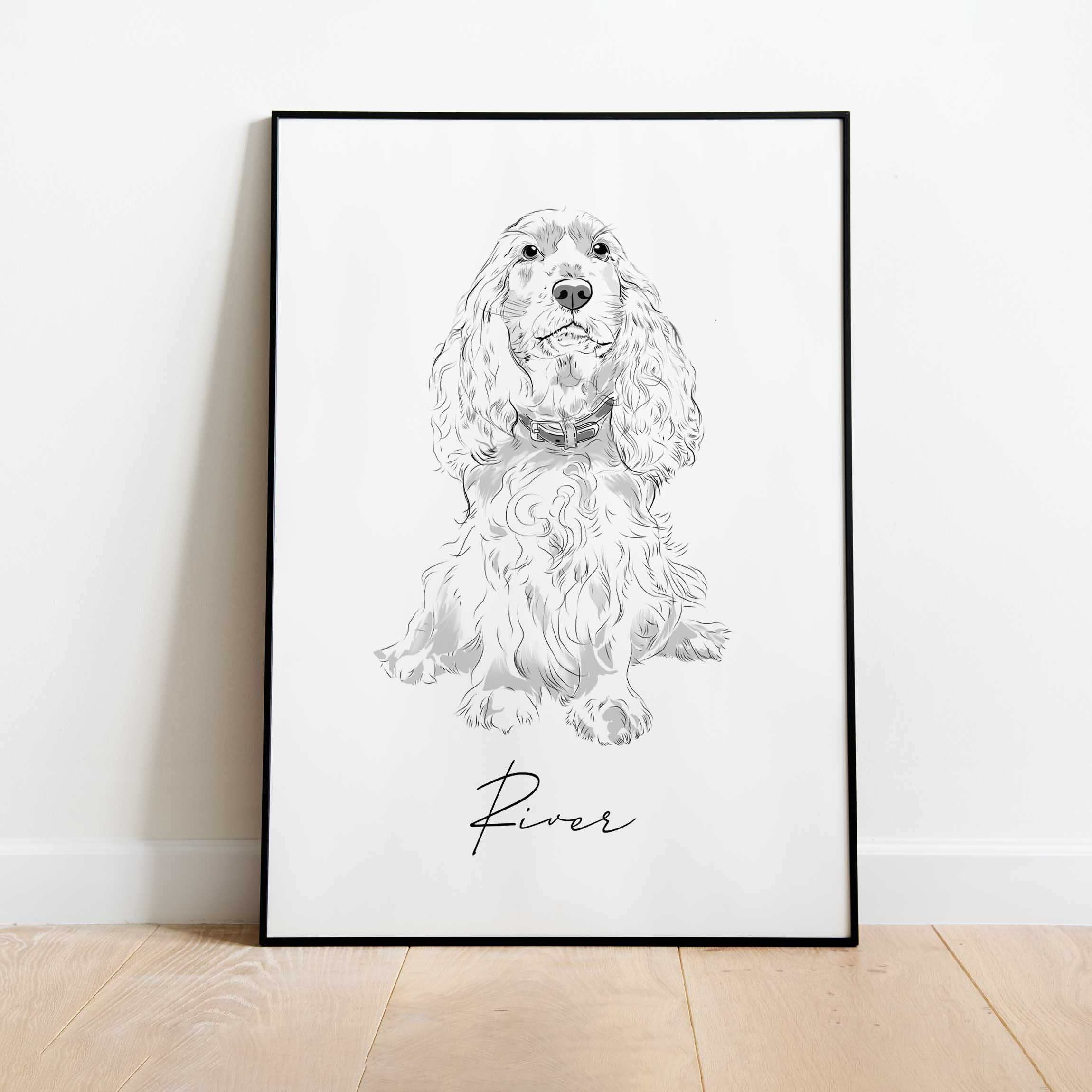 Custom Pet Portrait-custom Line Art-pet Portrait Drawing-sketches From ...