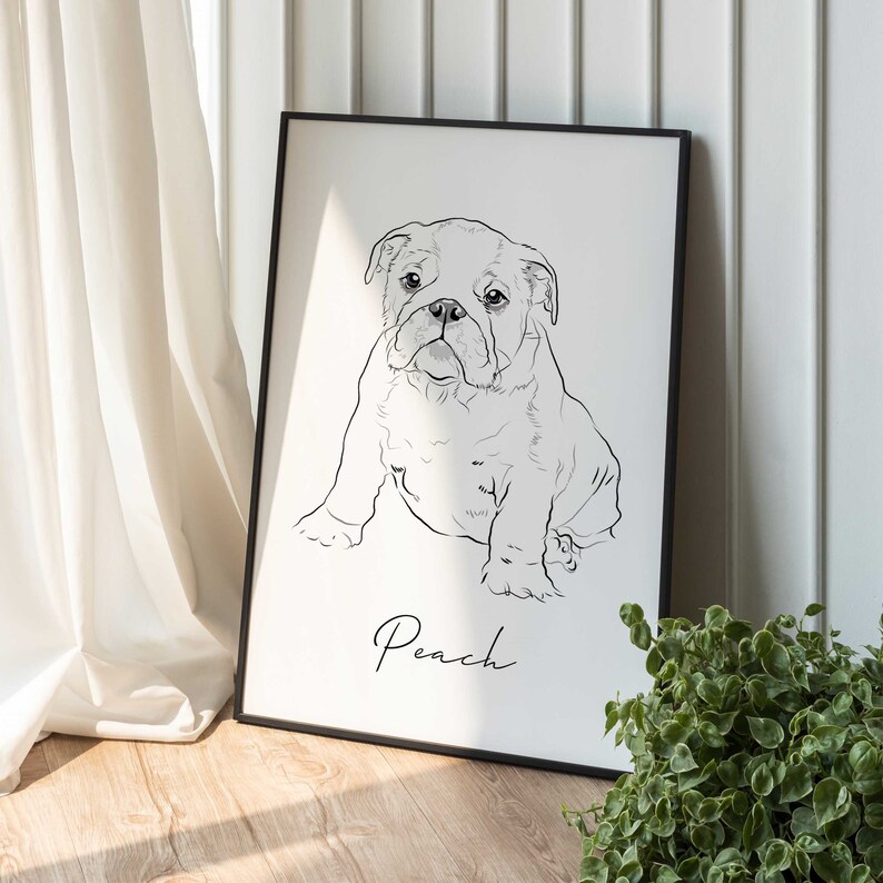 Custom Dog Line Art, Pet Portrait, Personalized Pet Line Art, Cat Line ...