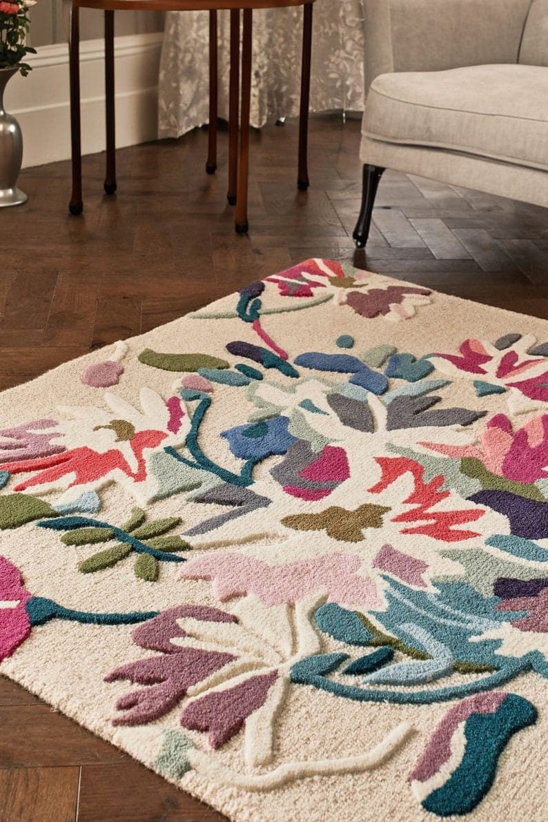 Peggi Floral Hand Tufted Rug aesthetic Rug Large Area Rug 5x8 8x10 9x12 ...
