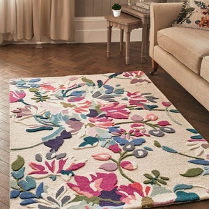 Peggi Floral Hand Tufted Rug aesthetic Rug Large Area Rug 5x8 8x10 9x12 ...