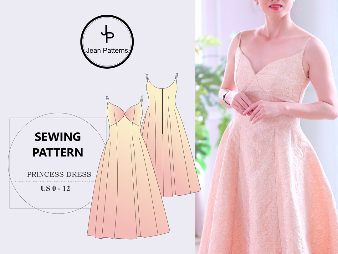 Sewing Patterns for Women Princess Dress Pattern Sewing Pattern for ...