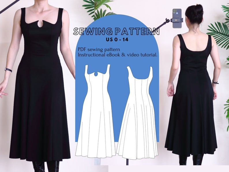Digital PDF Sewing Pattern Sewing Pattern for Woman Dress - Etsy UK
