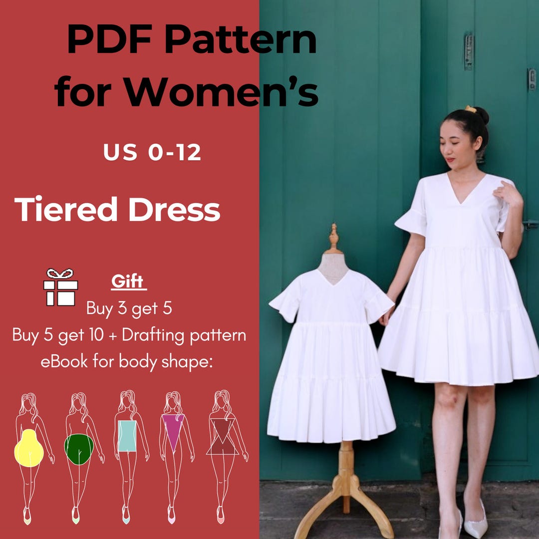 Pdf Sewing Patterns | Sewing Pattern | Sewing Pattern Dress Beginner - Etsy
