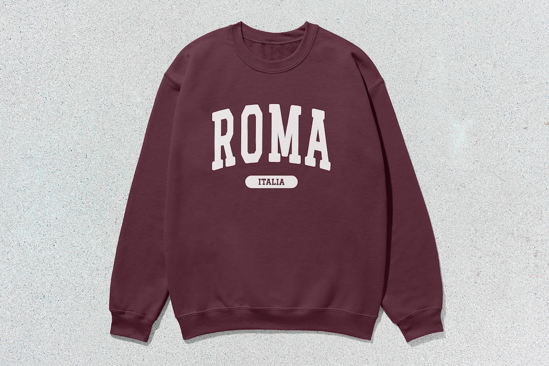 Roma Sweatshirt Italia Collegiate Crewneck Sweater Unisex - Etsy
