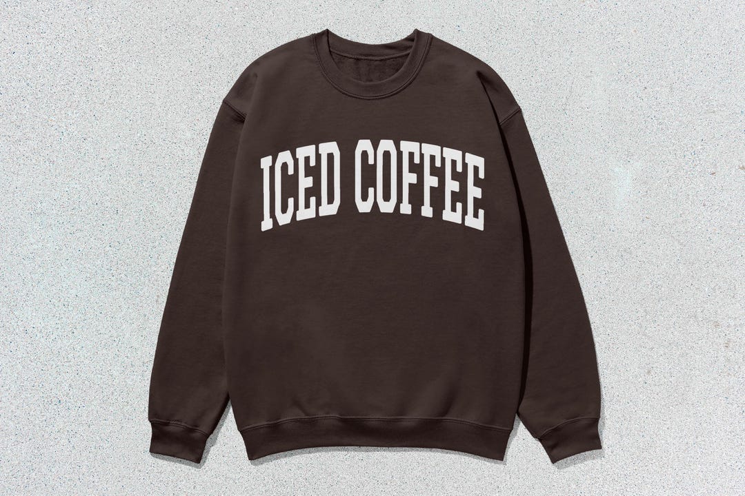 Iced Coffee Sweatshirt Collegiate Crewneck Sweater Unisex - Etsy