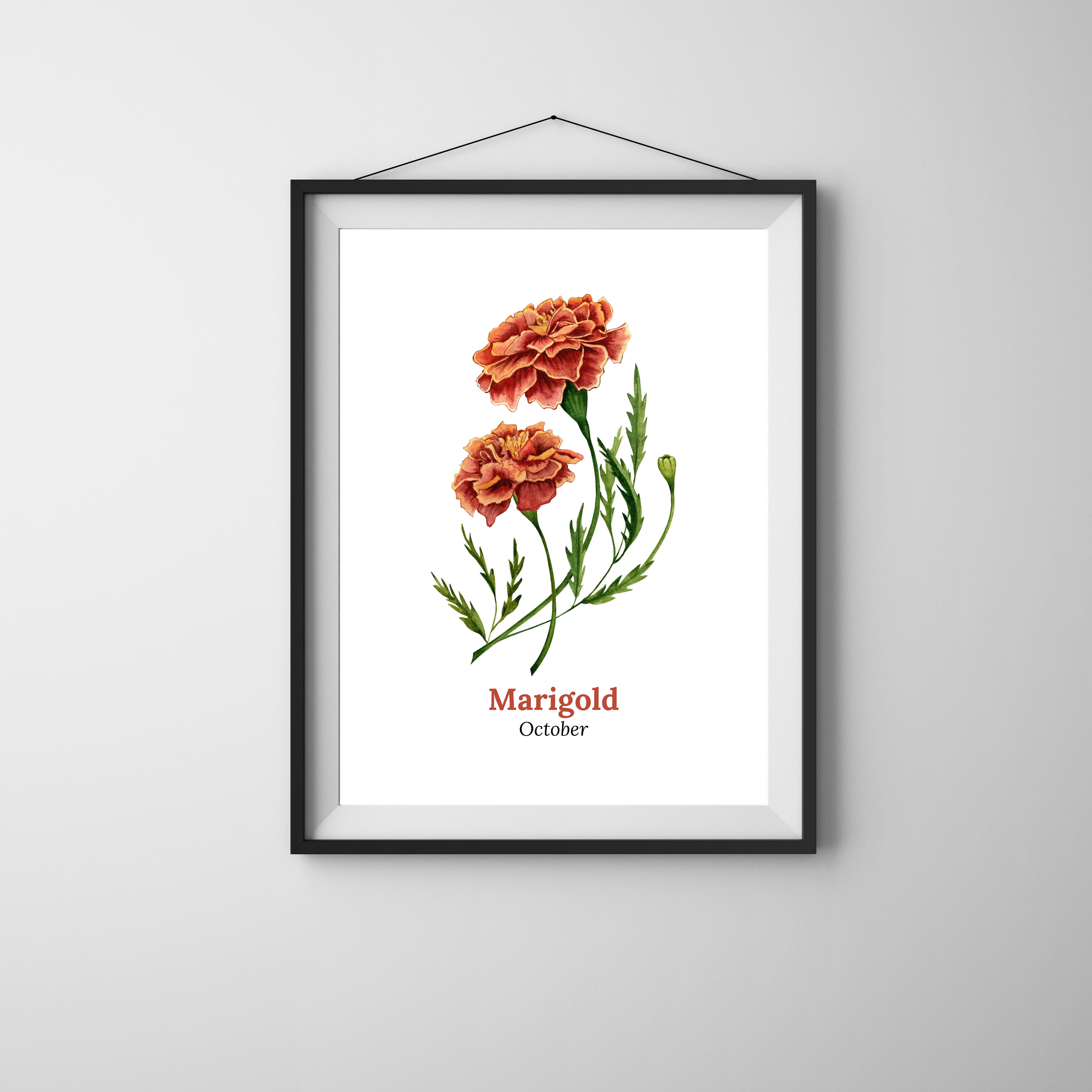 October - Birth Flower Poster, Printable Art, Instant Download, Quote ...
