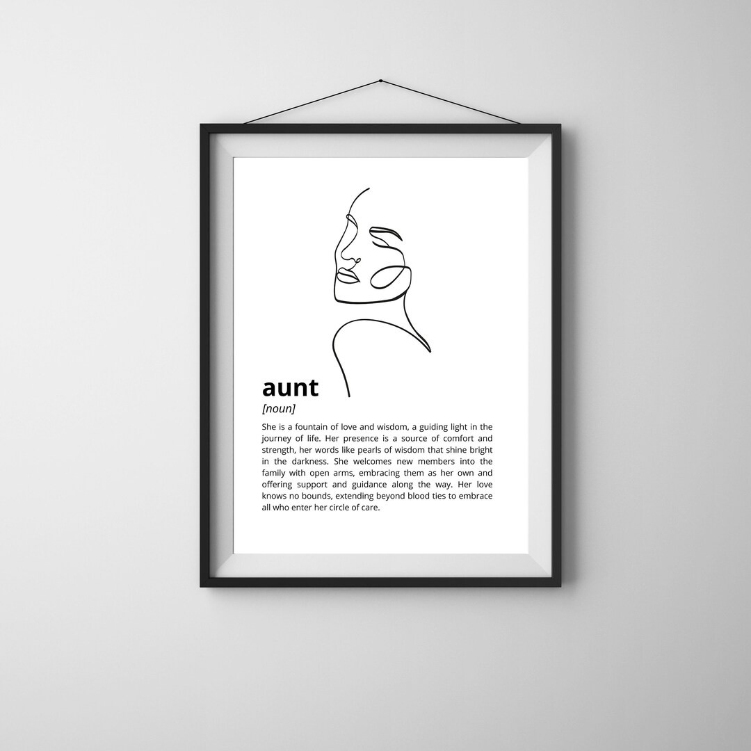 Aunt Definition Print, Printable Art, Instant Download, Quote Print ...