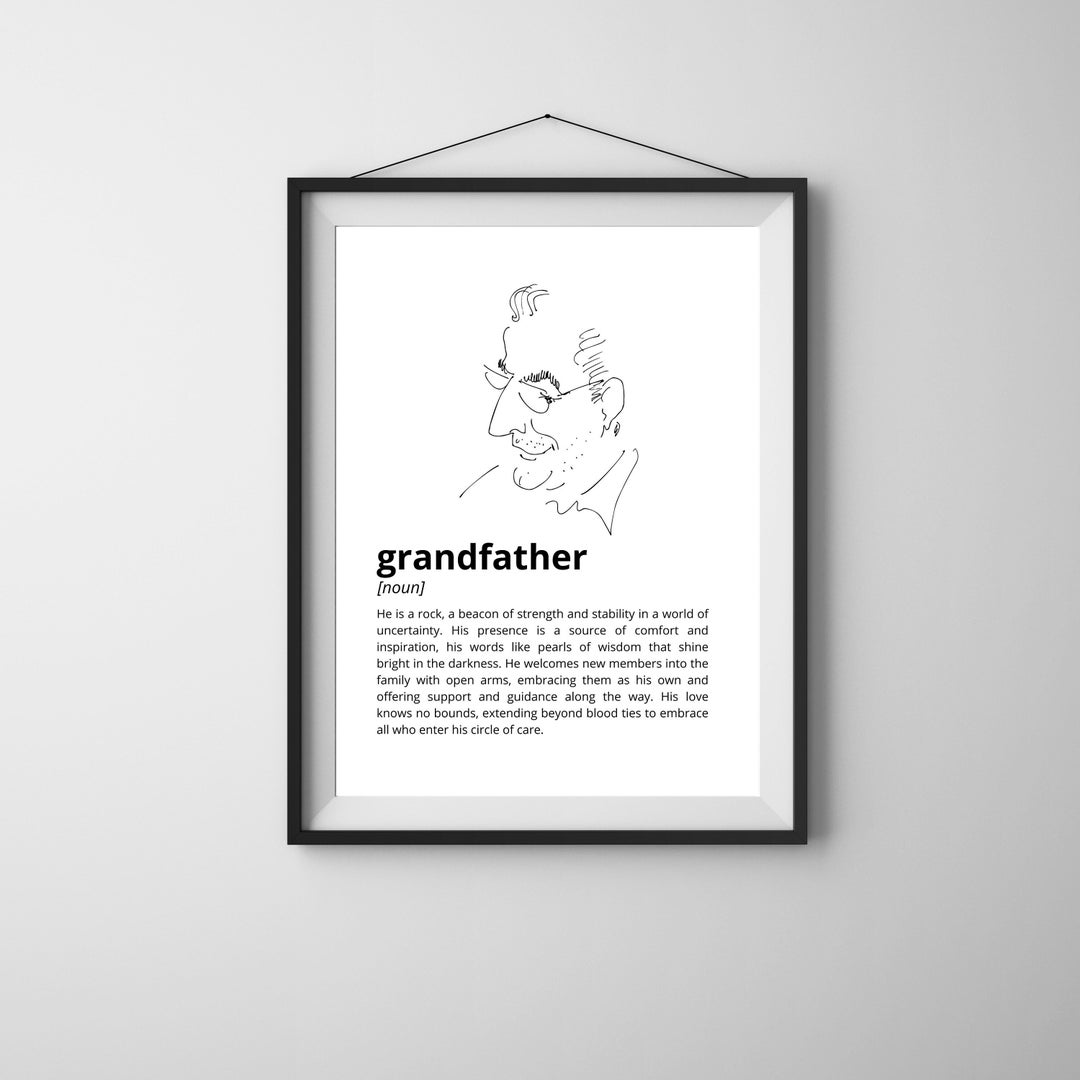 Grandfather Definition Print, Printable Art, Instant Download, Quote ...