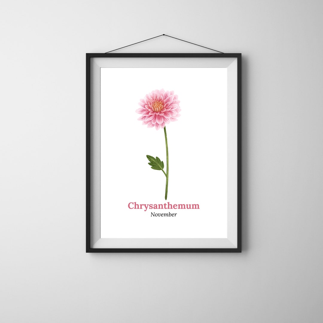 November - Birth Flower Poster, Printable Art, Instant Download, Quote ...