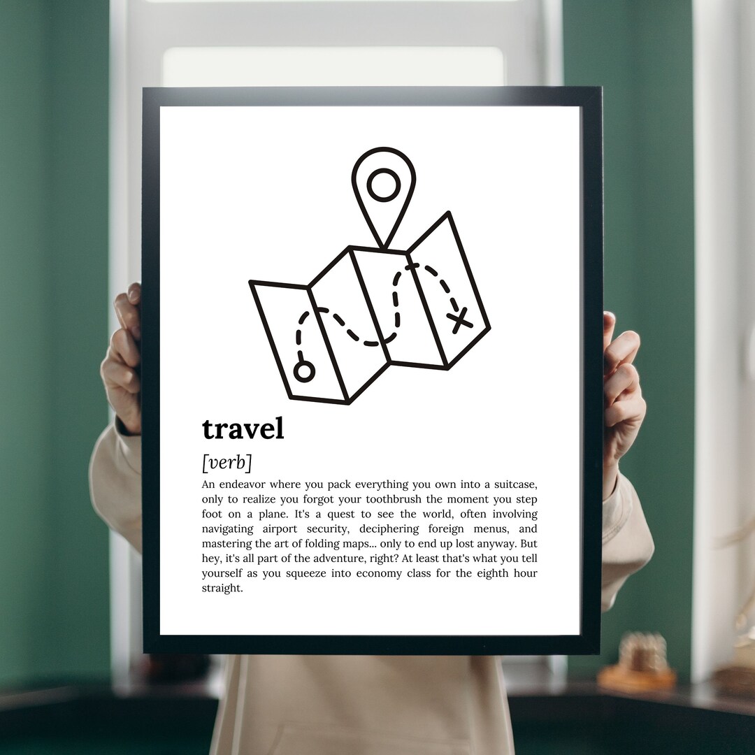 Travel Definition Print, Printable Art, Instant Download, Quote Print ...