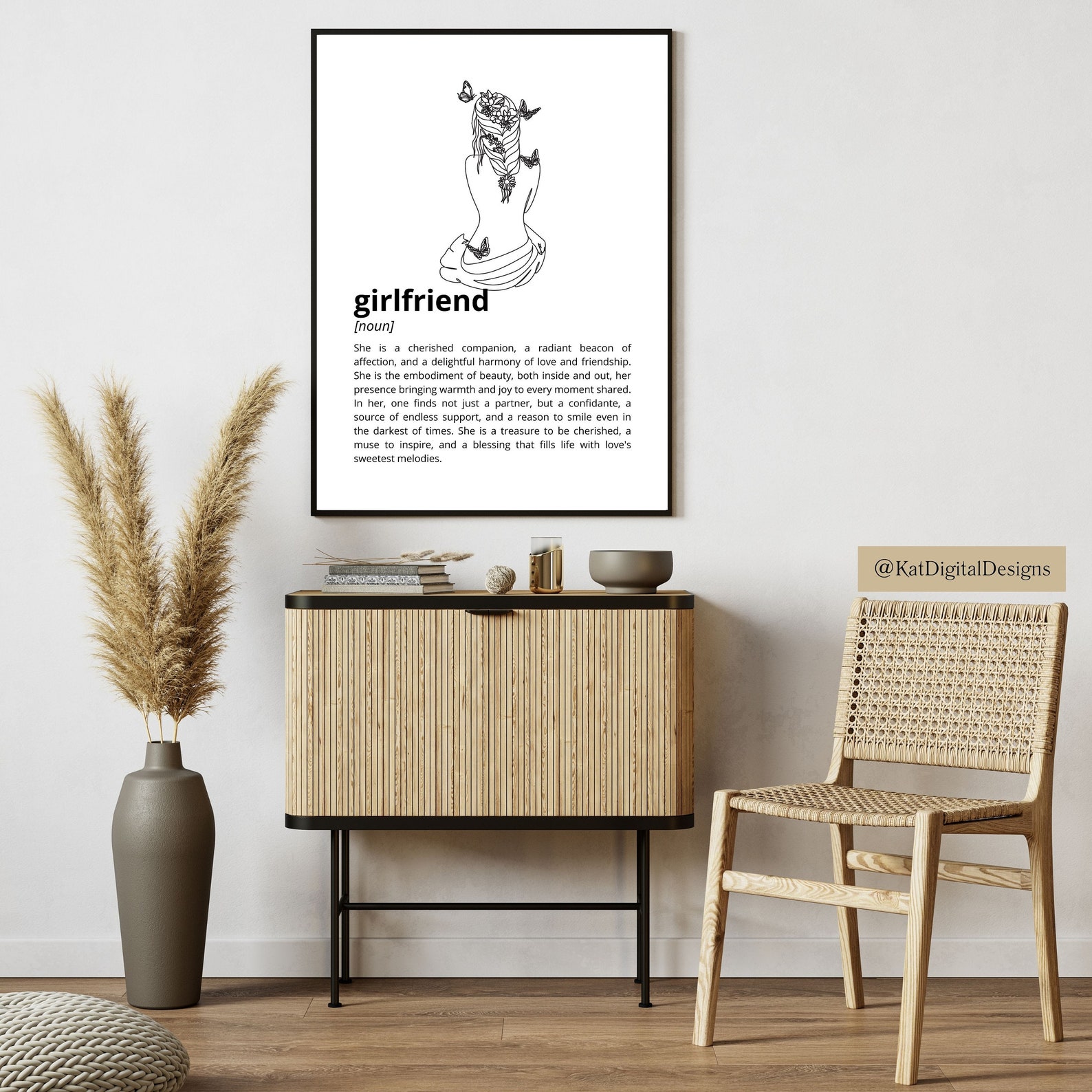 Girlfriend Definition Print, Printable Art, Instant Download, Quote ...
