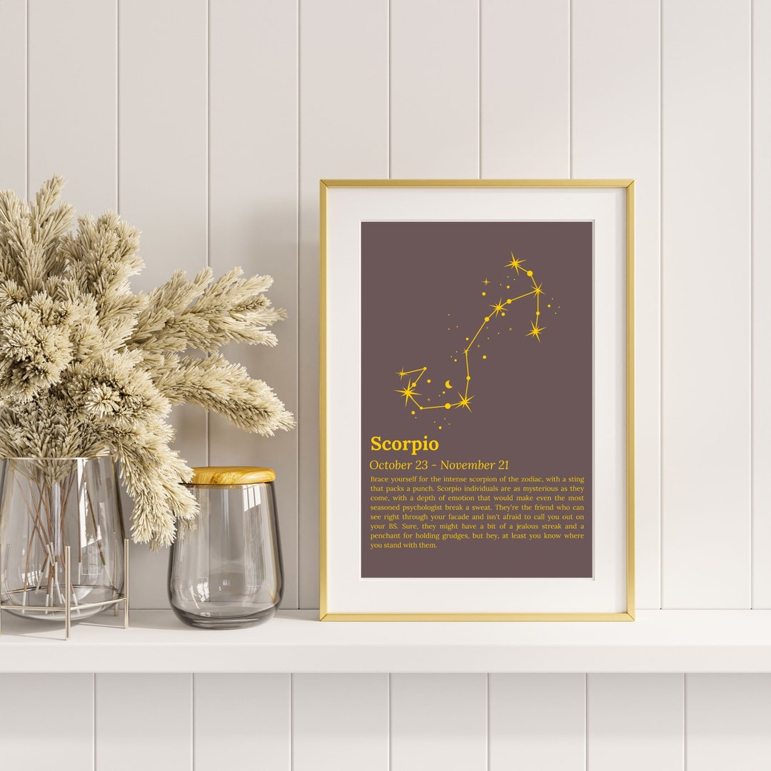 Scorpio, Instant Download, Quote Print, Minimalist Print, Star Sign ...