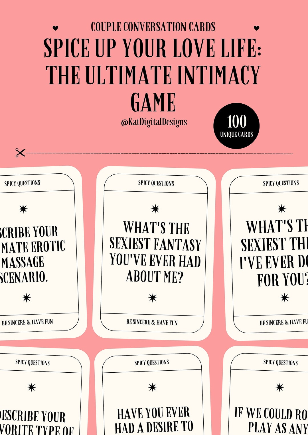 100 Cards | Spice up Your Love Life: the Ultimate Intimacy Game ...