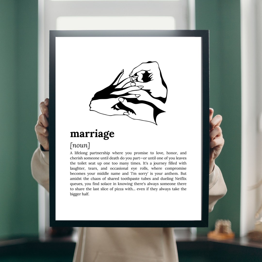 Marriage Definition Print, Printable Art, Instant Download, Quote Print ...