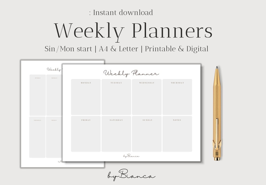 Weekly Planner 2023 Printable Planner Calendar 2023 Digital Planner ...