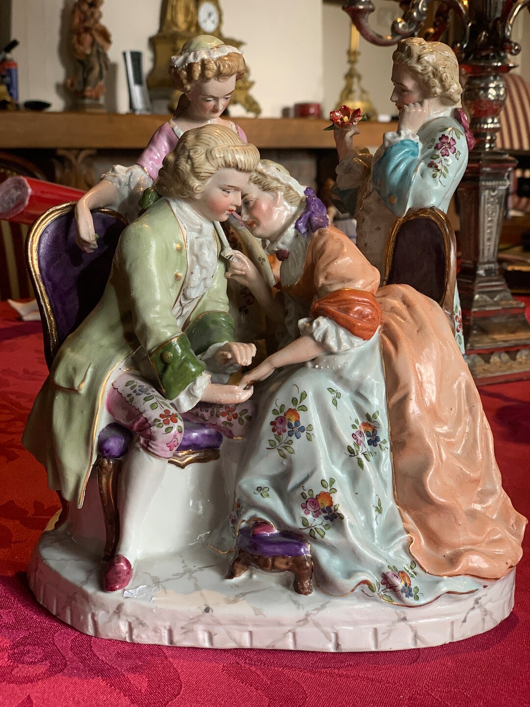 Very Rare One of the Kind Antique Porcelain Statue 21 Cm Width 25 Cm ...