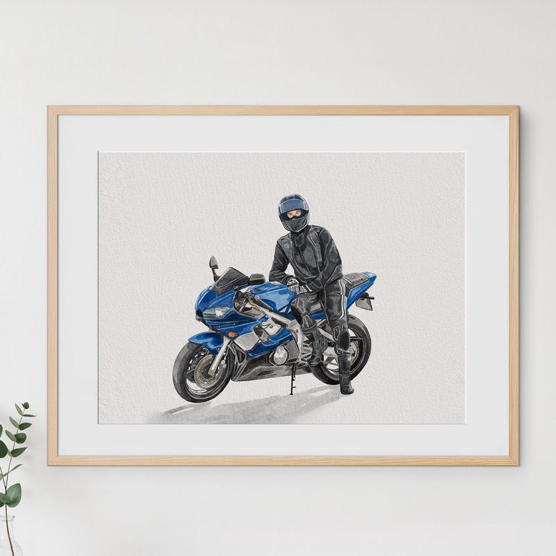Motorcycle Art Painting - Etsy