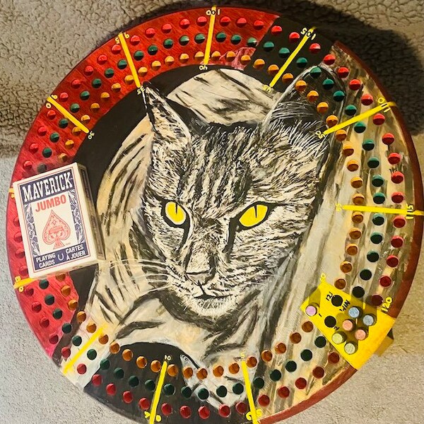 Cat Cribbage Board - Etsy