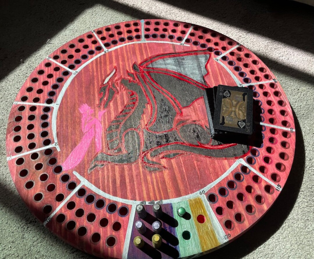 Princess and the Dragon Cribbage Board - Etsy