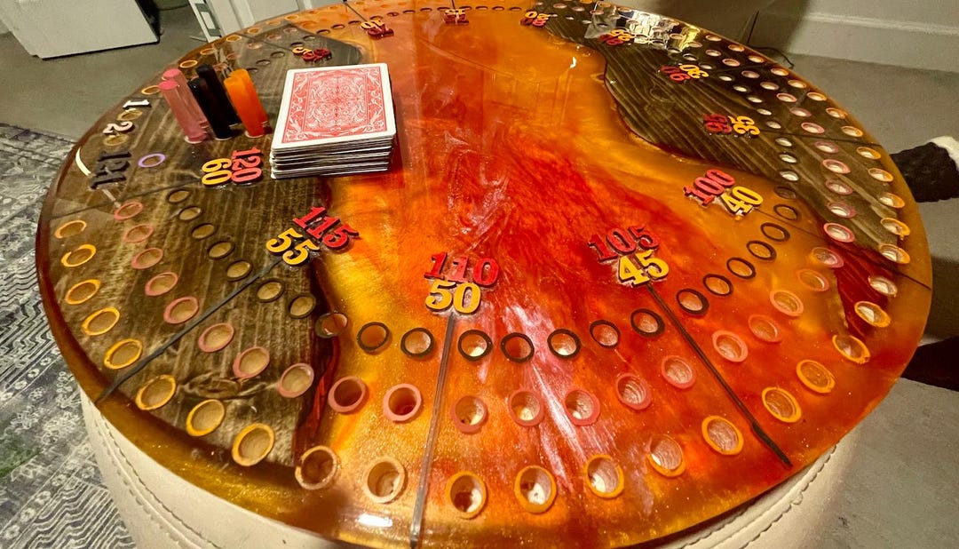 Lava Resin River Cribbage Board - Etsy