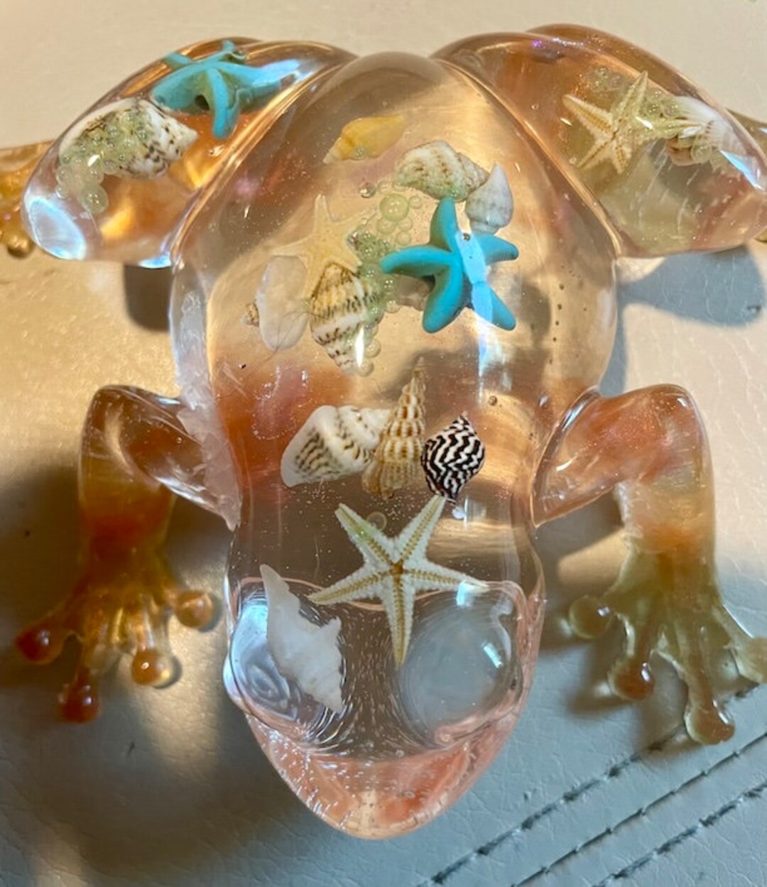Clear Resin Frog With Sea Shells - Etsy