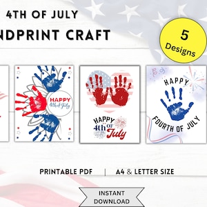 4th of July Handprint Art Bundle USA Handprint Craft for Children ...