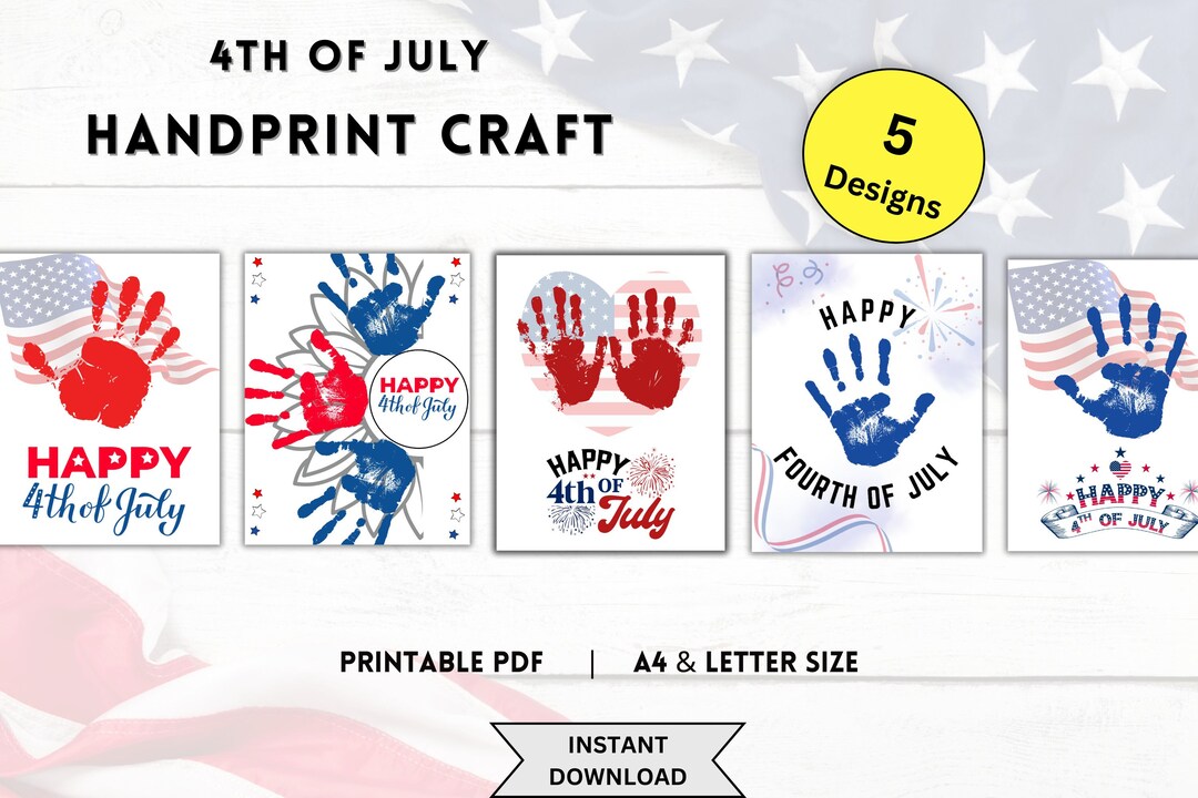 4th of July Handprint Art Bundle USA Handprint Craft for Children ...