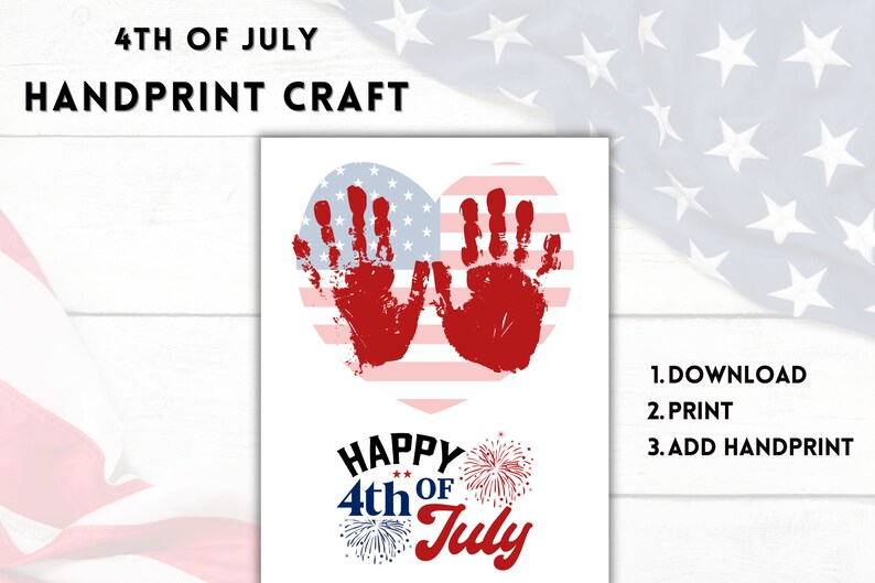 4th of July Handprint Art Bundle USA Handprint Craft for Children ...