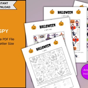 Halloween Activity Printable for Kids, Halloween Party Games, Printable ...