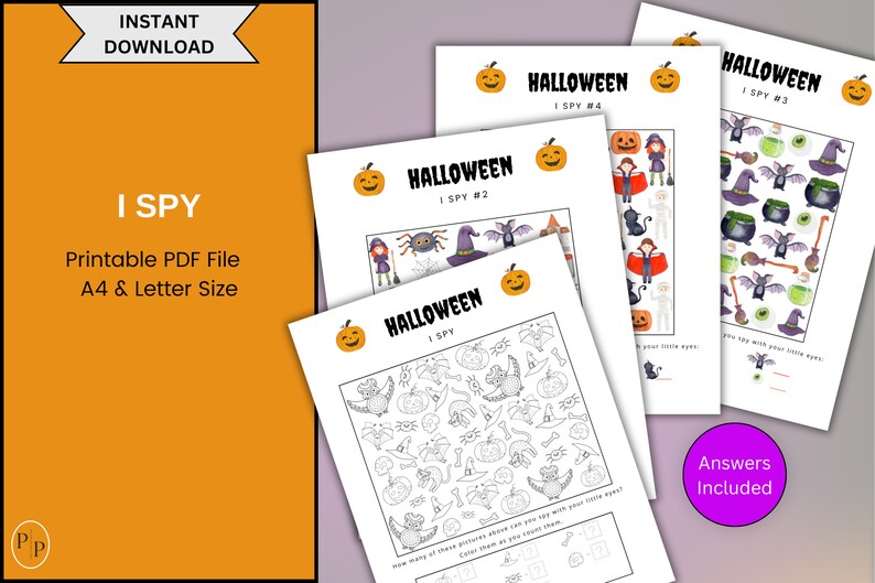 Halloween Activity Printable for Kids, Halloween Party Games, Printable ...
