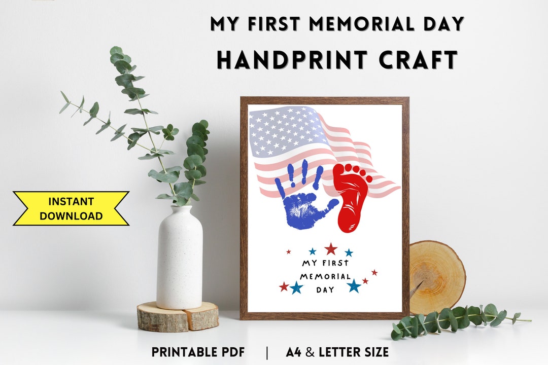 My FIRST Memorial Day Handprint Art USA Patriotic Handprint Craft for ...