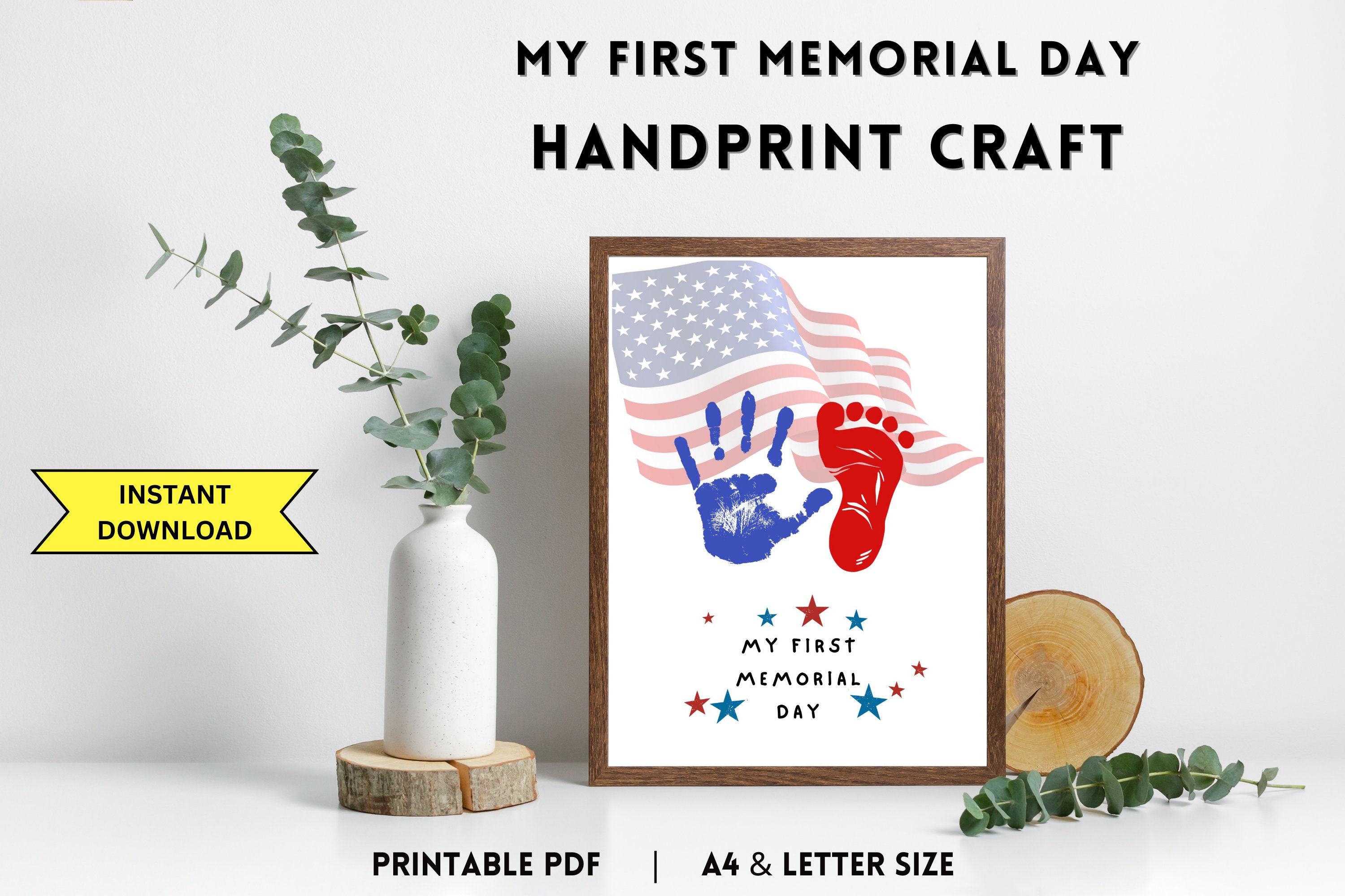 My FIRST Memorial Day Handprint Art USA Patriotic Handprint Craft for ...
