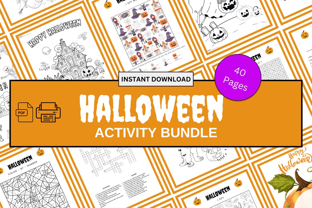 Halloween Activity Printable for Kids, Halloween Party Games, Printable ...