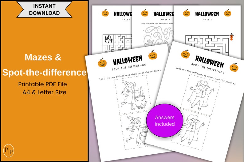 Halloween Activity Printable for Kids, Halloween Party Games, Printable ...